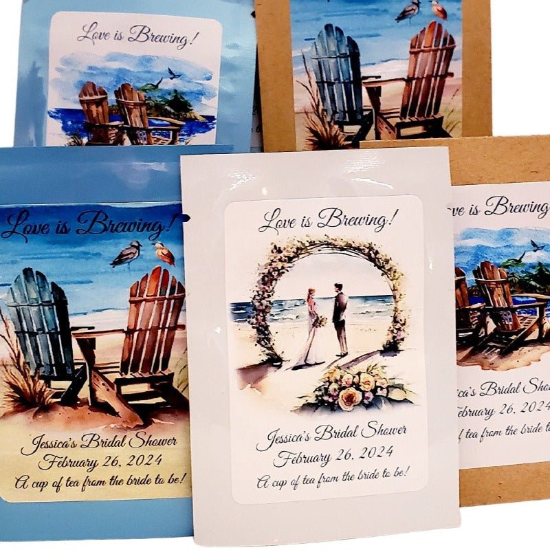 Beach Theme Party Idea Personalized Wedding Tea Party Favors | Custom ...