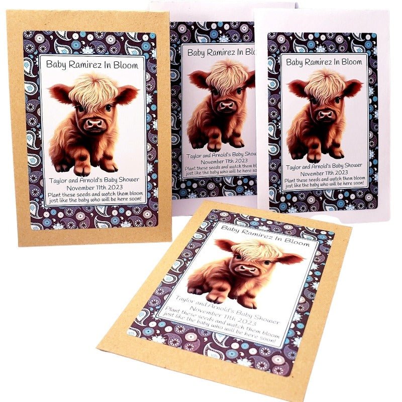 Personalized Highland Cow Seed Packet Party Favors Custom Party Decor ...